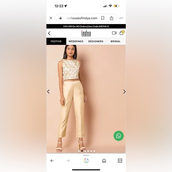 House Of Indya | Kurta Bottoms | House Of Indya Beige Gota Insert ...